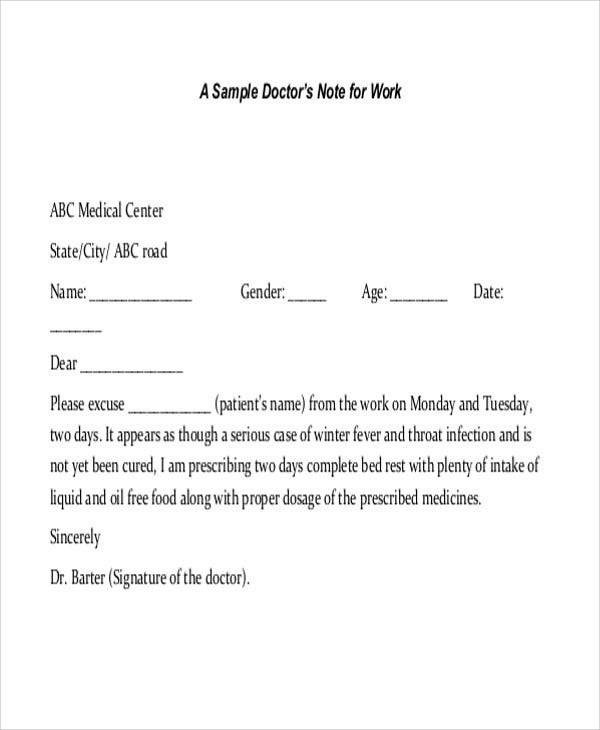 37 Free Doctors Note Templates Free Premium Templates Doctors Note