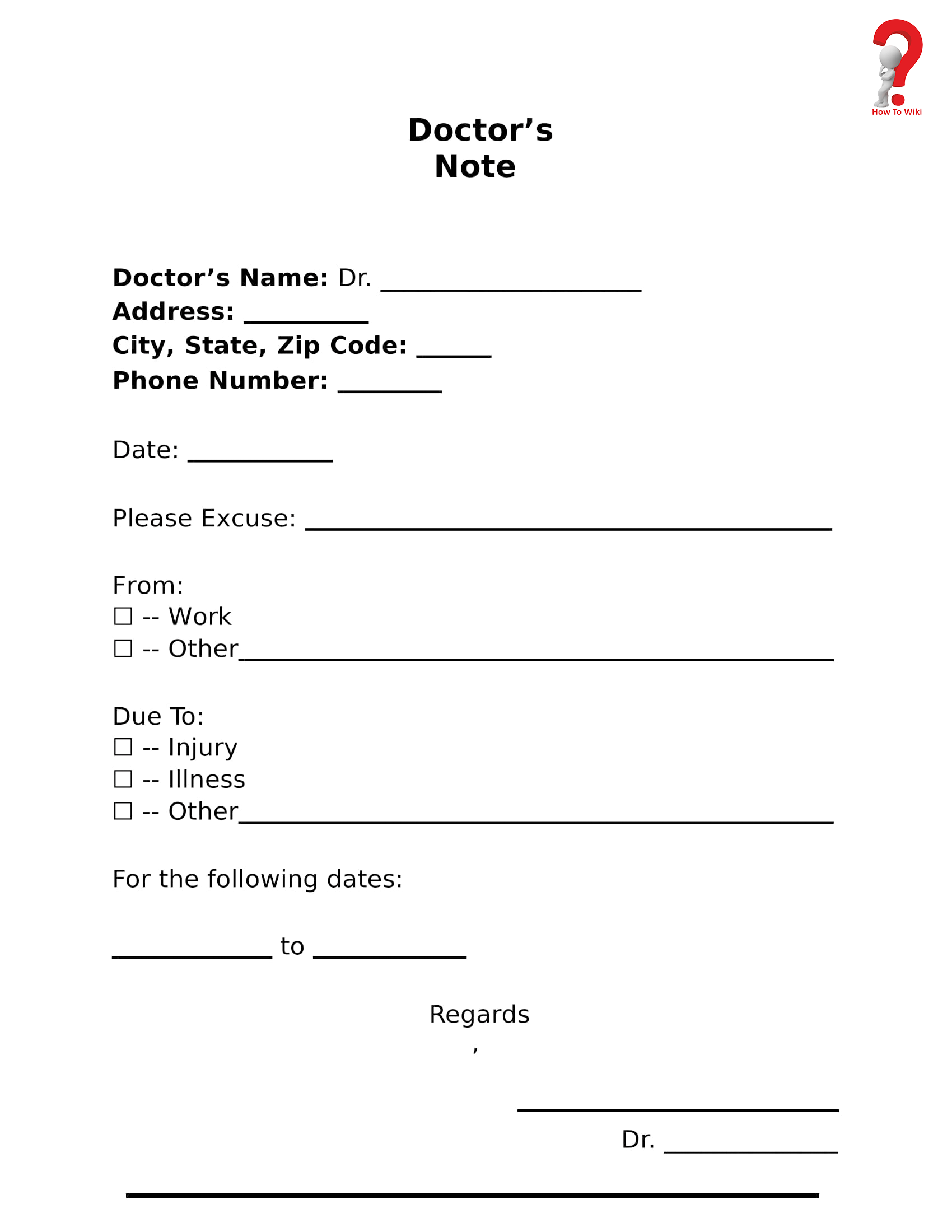 Fake Drs Note Doctors Note For Work